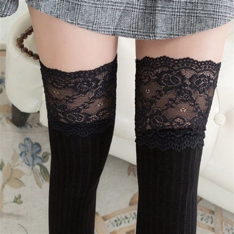 Kdsjsxw Nylons Women Lace Trim Thigh High Over The Knee Socks Long