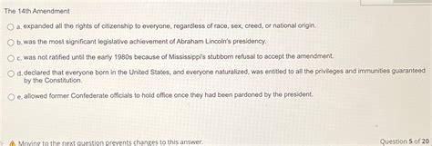 Solved The 14th Amendmenta ﻿expanded All The Rights Of