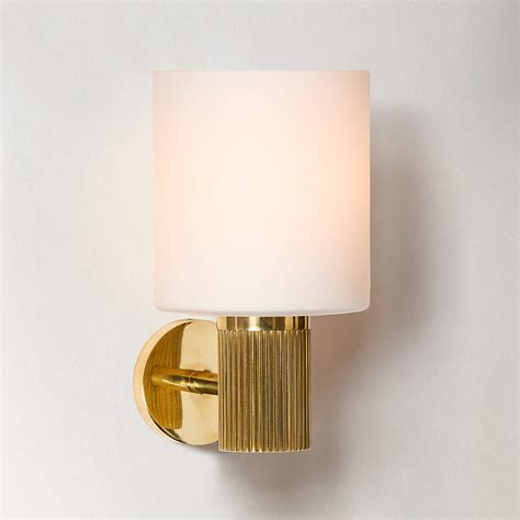 Mirabell Ribbed Unlacquered Brass Wall Sconce Reviews Cb2