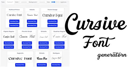 Cursive Font Generator Different Fonts