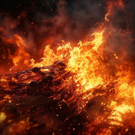 3d Fire With Flames Ai Generated Image