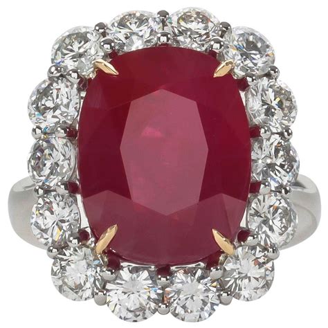 Rare 10 Carat Burma Ruby Diamond Ring For Sale At 1stdibs 10 Carat