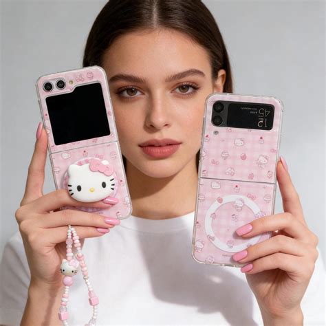 Hello Kitty Samsung Z Flip Case Adorable Pink Mobile Cover With