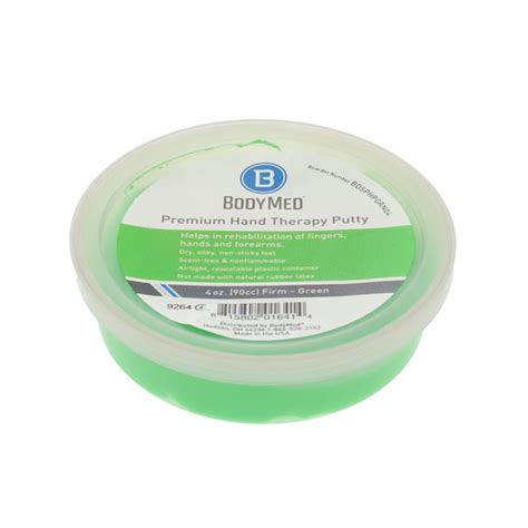 Bodymed Premium Hand Therapy Putty Green 4 Oz Firm Strengthening