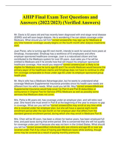 Ahip Final Exam Test Questions And Answers Verified Answers Updated Sep 2022 Ahip Stuvia Us