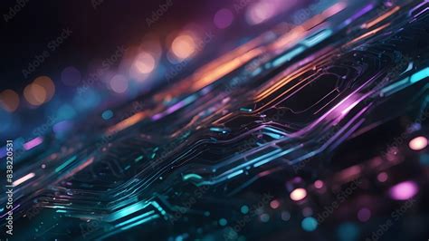 Futuristic Abstract Background With Bokeh And Tech Elements Professional 4k Wallpaper