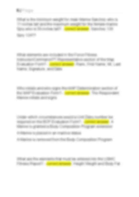 Body Composition Program Military Appearance Program 2025 Updated Actual Exam Exams Military