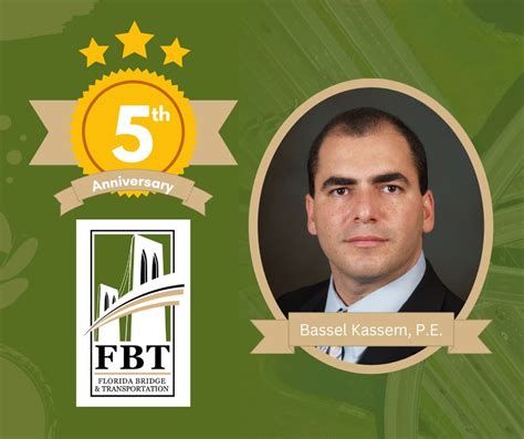Today We Congratulate Bassel Kassem Pe On His 5th Anniversary With Fbt Bassel Joined Us As