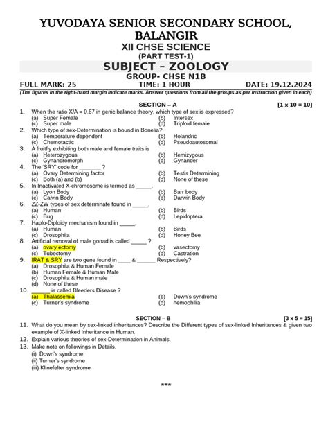 Cbse Botany Pt 3 Dt 171224 Pdf Biology Sex