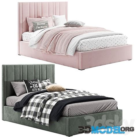 3d Model Rh Teagan Upholstered Platform Bed 2 Colors