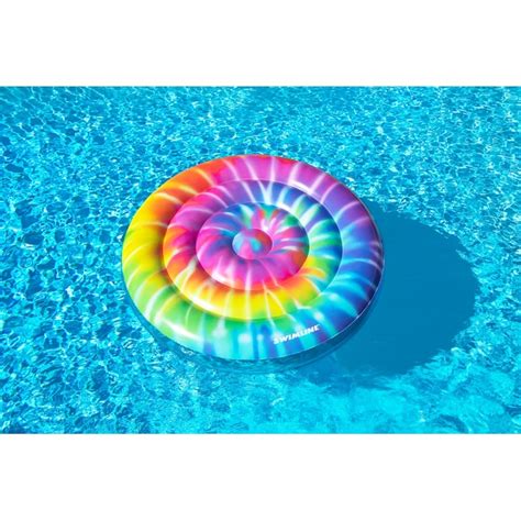 Swimline Inflatable Spiral Tie Dye Floating Island Pool Float 65 Inch