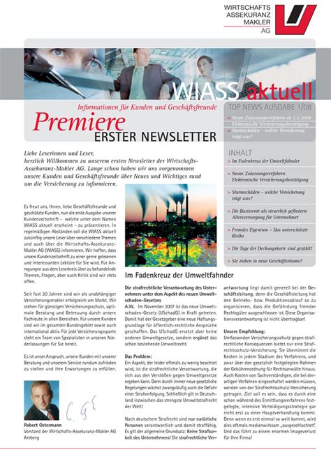 Premiere Erster Newsletter Der Wiass Neues Zulassungsverfahren Ab