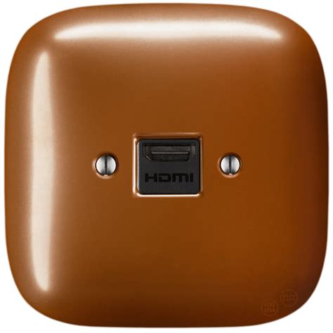 Square Porcelain Hdmi Wall Socket Copper Dyke And Dean