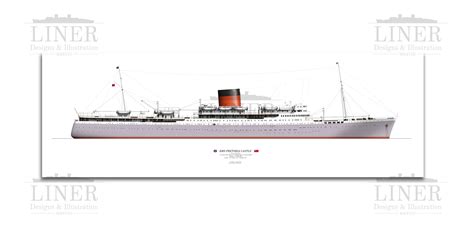 Print Rms Pretoria Castle 1955 — Ships Illustrated