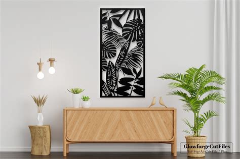 Leaf Panel Pattern Decorative Room Divider Metal Wall Decor Wall