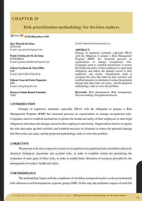 Pdf Risk Prioritization Methodology For Decision Makers