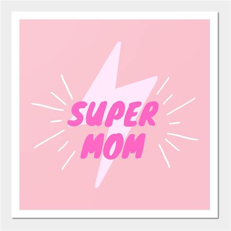 Super Mom Logo Sticker Supermom Wall Art Print