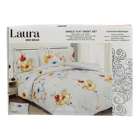 Laura Bed Sheet Single 2pcs 144tc Assorted Online At Best Price Lulu Uae