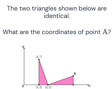 Solved The Two Triangles Shown Below Are Identical What Are The Coordinates Of Point A 4 0