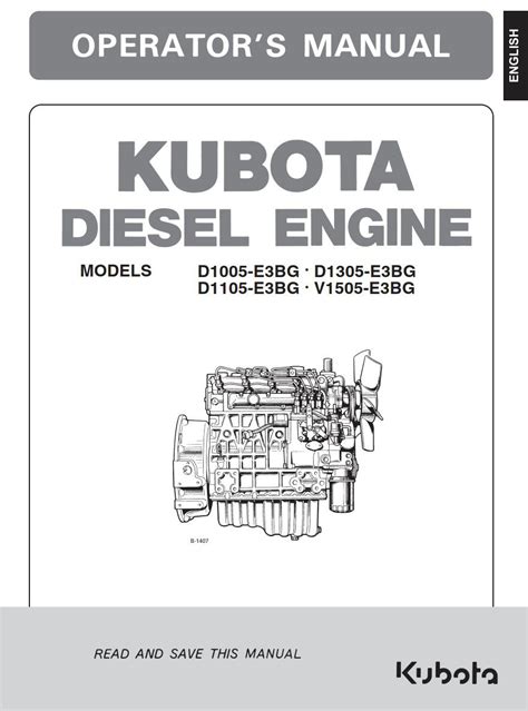 Kubota D1005 E3bg D1305 E3bg D1105 E3bg V1505 E3bg Diesel Engine