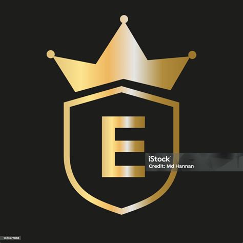 Ilustración De Logotipo De La Corona Del Escudo En El Símbolo Vectorial