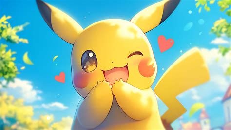 Cute Pikachu Wink Desktop Wallpaper Adorable 4k Wallpapers
