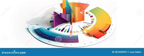 Data Visualization Charts Diagrams Vibrantly Illustration With White