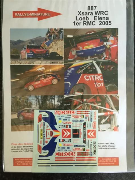 Decals 1 43 Citroen Xsara Sebastien Loeb Rallye Monte Carlo 2005 Wrc Rally Eur 6 99 Picclick Fr