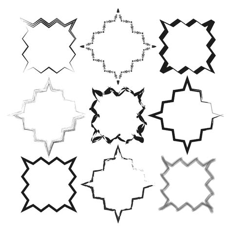 Premium Vector Set Of Abstract Decorative Frames In Black And White