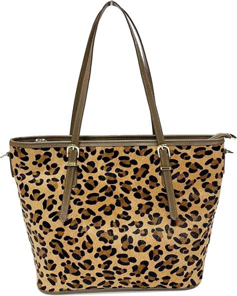 Womens Purses And Handbags Genuine Leather Leopard Print Shoulder