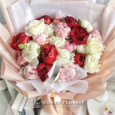 25 Peony Bouquet Peony Bouquet Delivery To Kl Hobby Florist Kl
