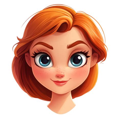 Animated Redhead Girl With Bright Eyes 54715230 Png