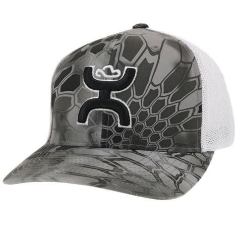 Hooey® Mens Bass 5 Panel Grey White Flexfit Cap 2155gywh