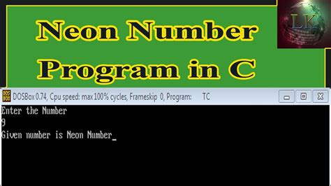 Neon Number Program In C Youtube