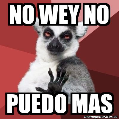 Meme Chill Out Lemur No Wey No Puedo Mas 31701547