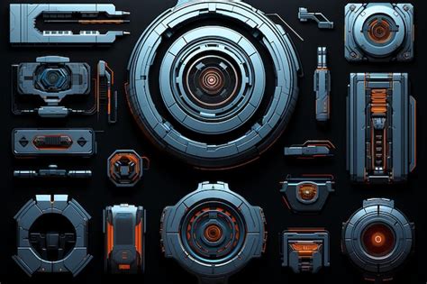 Premium Ai Image Futuristic Tech Design Elements