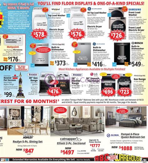Abc Warehouse Weekly Ad Valid From 06182023 To 06242023 Mallscenters