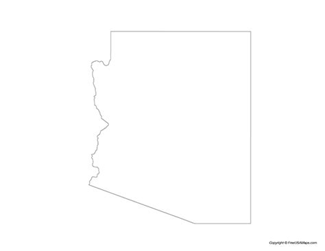 Printable Map Of Arizona State Outline Free Usa Maps