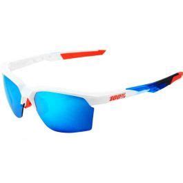 100 Sportcoupe White Whiper Blue Mirror Lens Performance Sunglasses