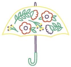 Flower Umbrella Embroidery Design