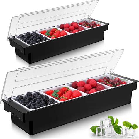 Zhehao 2 Pieces Ice Cooled Condiment Serving Container