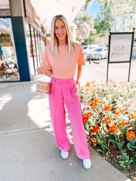 Pink Wide Leg Pants Outfit Online