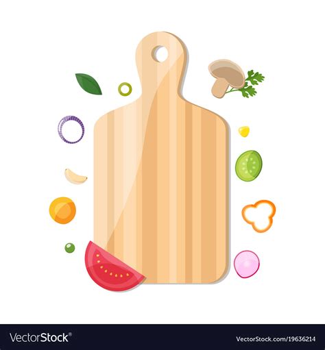 Chopped Vegetable With Cutting Board Set Vector Image