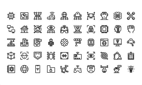 Set Of Icons About Artificial Intelligence Outline Icon 20114424 Vector Art At Vecteezy