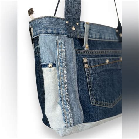 Handcrafted Bags Denim Patchwork Shoulder Bag Upcycled Jeans Boho