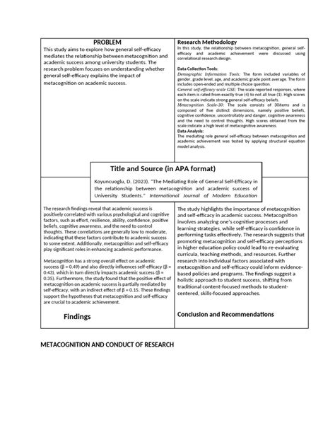metacognition pdf