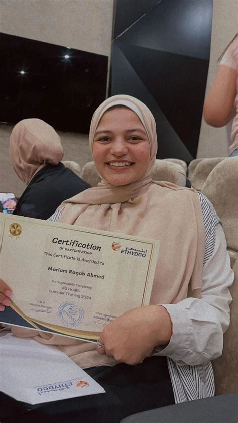 Today I Finished My Training At The Egyptian Ethylene And Derivatives… Mariam Ragab