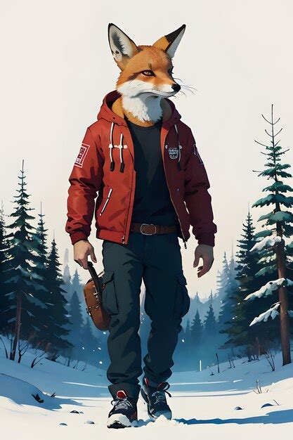 Premium Ai Image Fox Man Standing