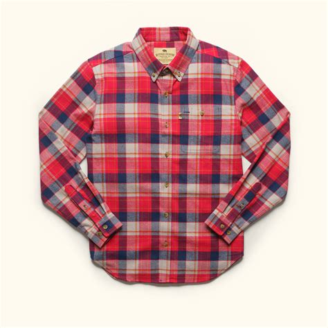 Mens Red Plaid Workshirt Flannel By Buffalo Jackson Trading Co