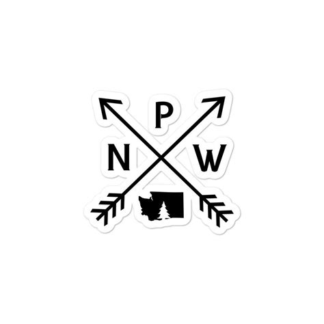 Pnw Compass Find Your Way Adventure Stickers Outdoors Wa